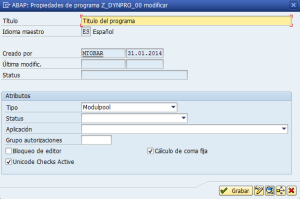 Como crear un dynpro básico en ABAP. - ABAP: Fácil para mi